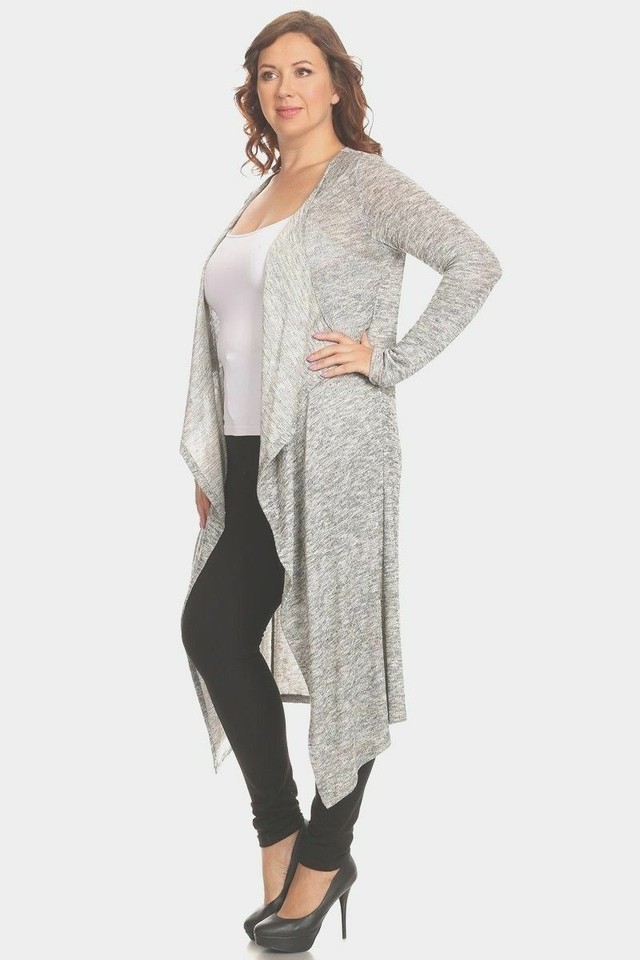 CANARI Women Plus Size Long Maxi Cardigan Sweater Draped Open Front | eBay