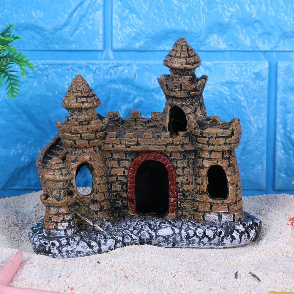 Resin Cartoon Castle Aquarium Decoration Castle Fish Tank Ornaments ...