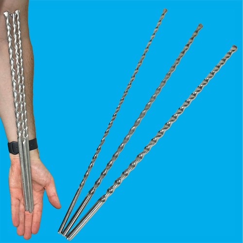 3x 400mm Long Masonry Drill BIT Set 8mm 10mm 12mm, Brick Concrete ...