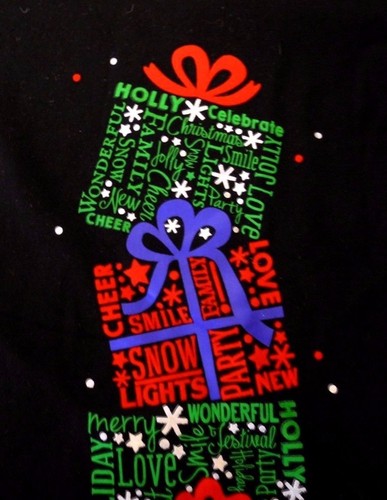 CHRISTMAS PRESENTS Word Art CHRISTMAS TEE Women's Size S NWT | eBay