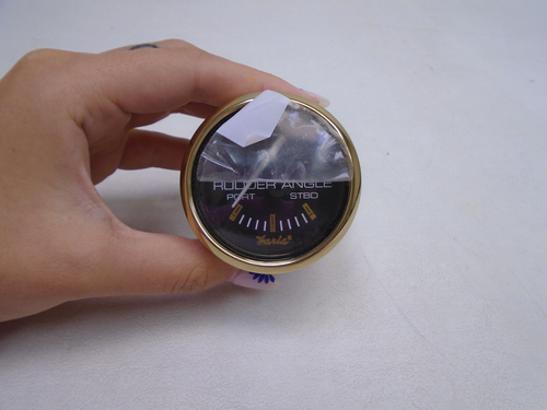 FARIA GP7706A RUDDER ANGLE GAUGE 2" GOLD BEZEL BLACK FACE MARINE BOAT ...