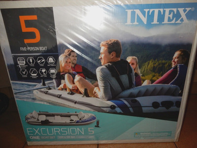 INTEX EXCURSION 5 - 5 PERSON INFLATABLE BOAT SET LATEST MODEL 68325EP ...