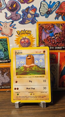 diglett |47/102| pokemon card ink stain error base set shadowless ...