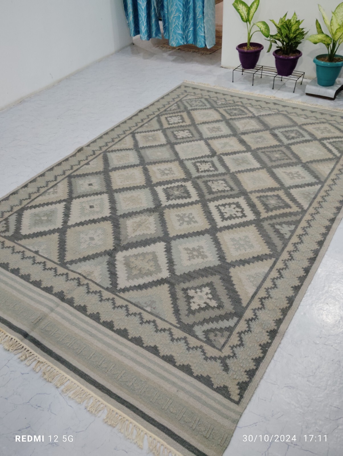 Helen Lindberg Mid-century Swedish flatweave rug, Scandinavian wool ...