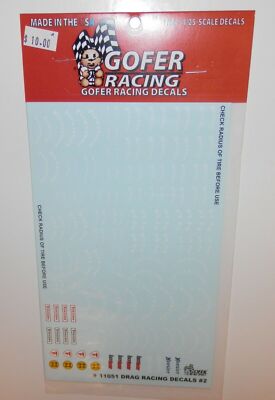 Gofer Racing 1:24/25 Decals - Drag Racing Decals #2 #11051 NIP | eBay