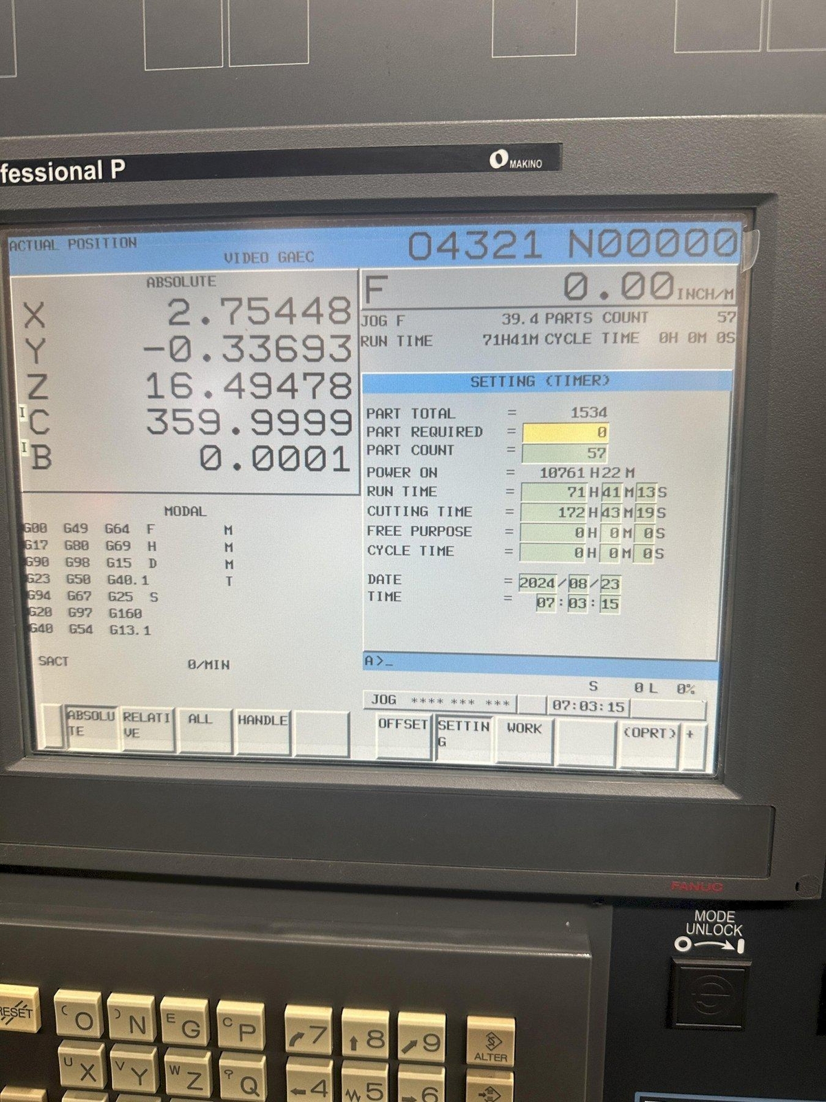 Makino PS65 (5) Axis CNC Vert Mach Ctr, P-5 CNC, 36"Tbl, 14000rpm, Only ...