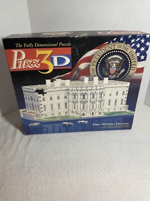 The White House - Puzz 3D 443 Pc Jigsaw - 1994 Hasbro / Wrebbit Puzzle ...