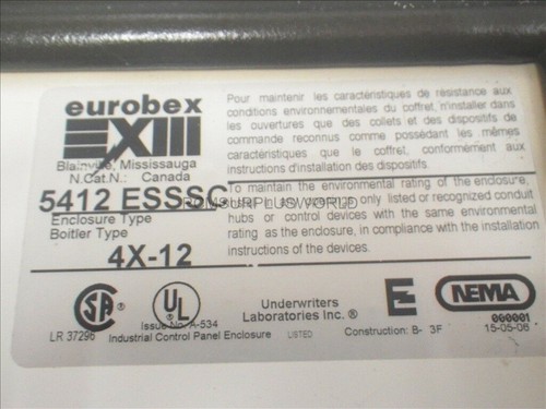 5412 ESSSC Eurobex Stainless Steel Box Enclosure 4X-12 W/ Phoenix ...