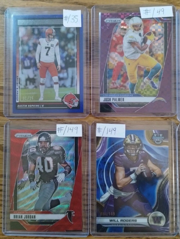 NFL Football Cards Serial Numbered Lot Of 10 - See Description For ...