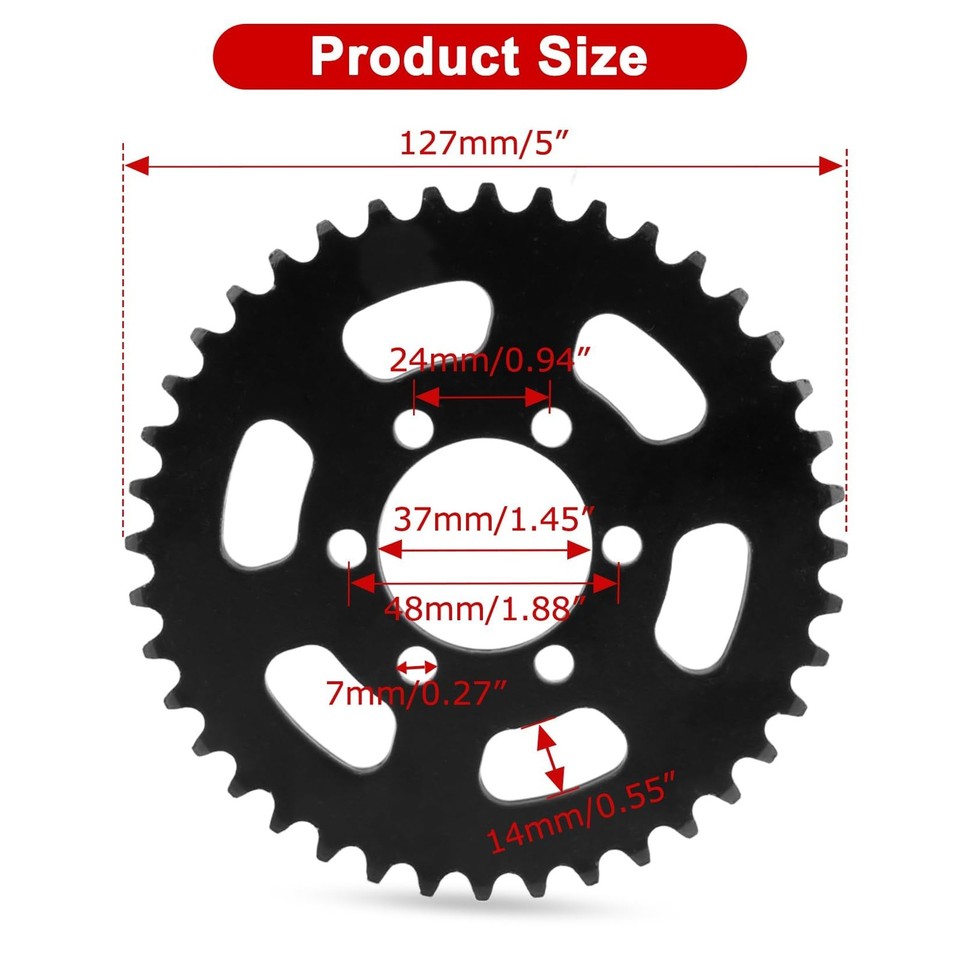 35 Chain Sprocket - 40 Tooth Sprocket 35 Chain Mini Bike Rear Sprocket ...