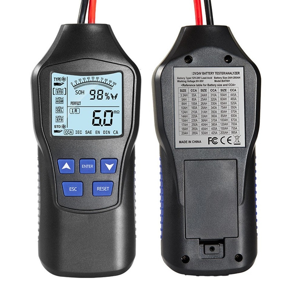 Car Battery Diagnostic Tool with LCD Screen for 12V and 24V Fast Load ...