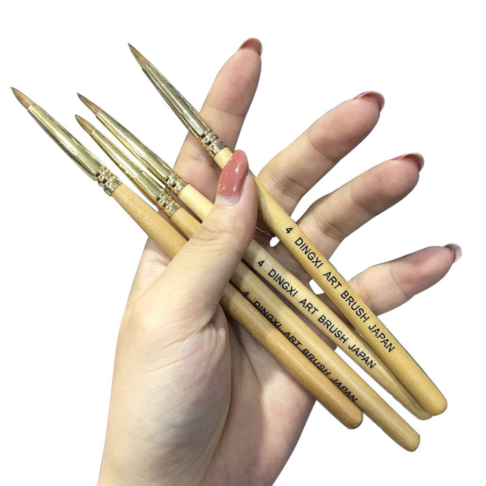 Art Painting Drawing Wooden Handle Round Kolinsky Nail Sable Hair Brush ...