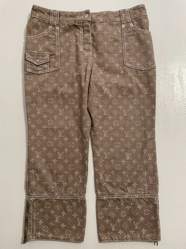 Louis Vuitton Monogram Denim Cropped Jeans Capris Euro SZ 42 (US 12 ...