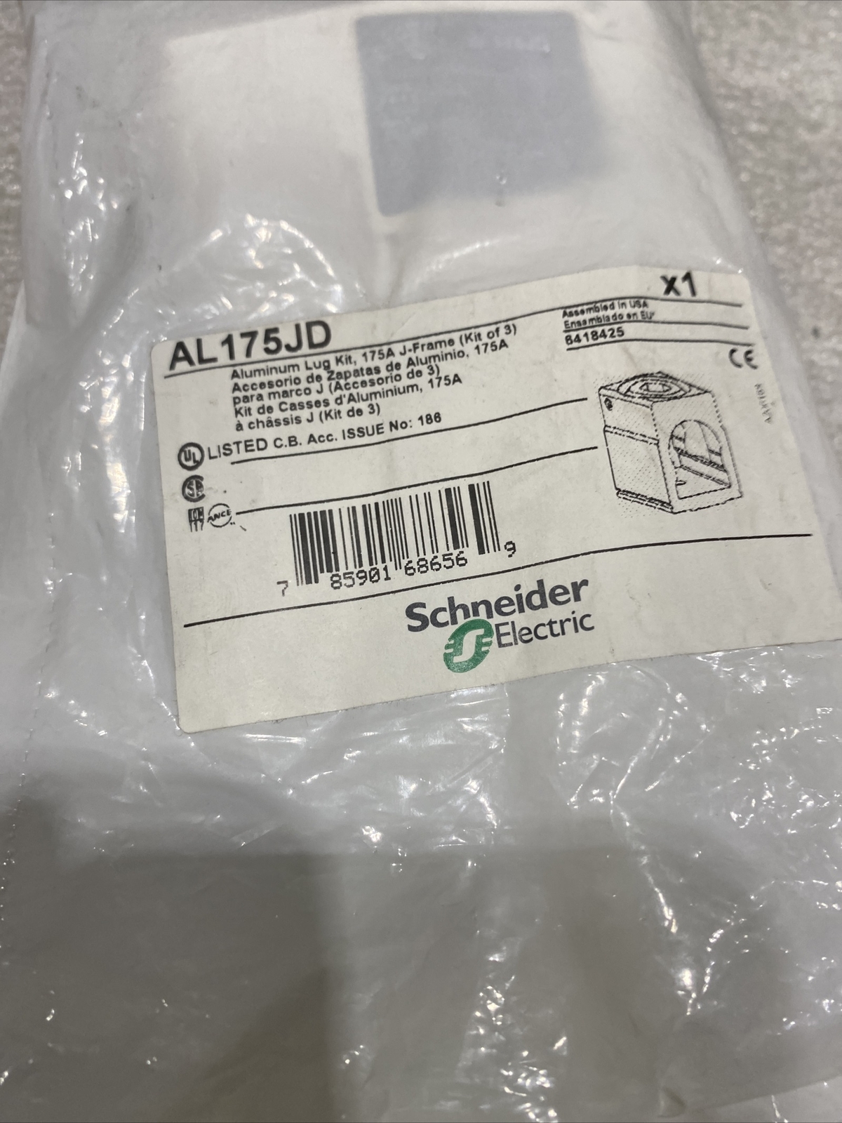 AL175JD SQD ALUMINUM LUG KIT 175AMP NEW | eBay