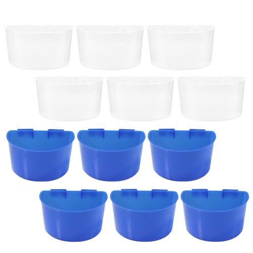 12 Pcs Bird Food Box and Water Cup Baby Cage Trough Feeders Bowls ...