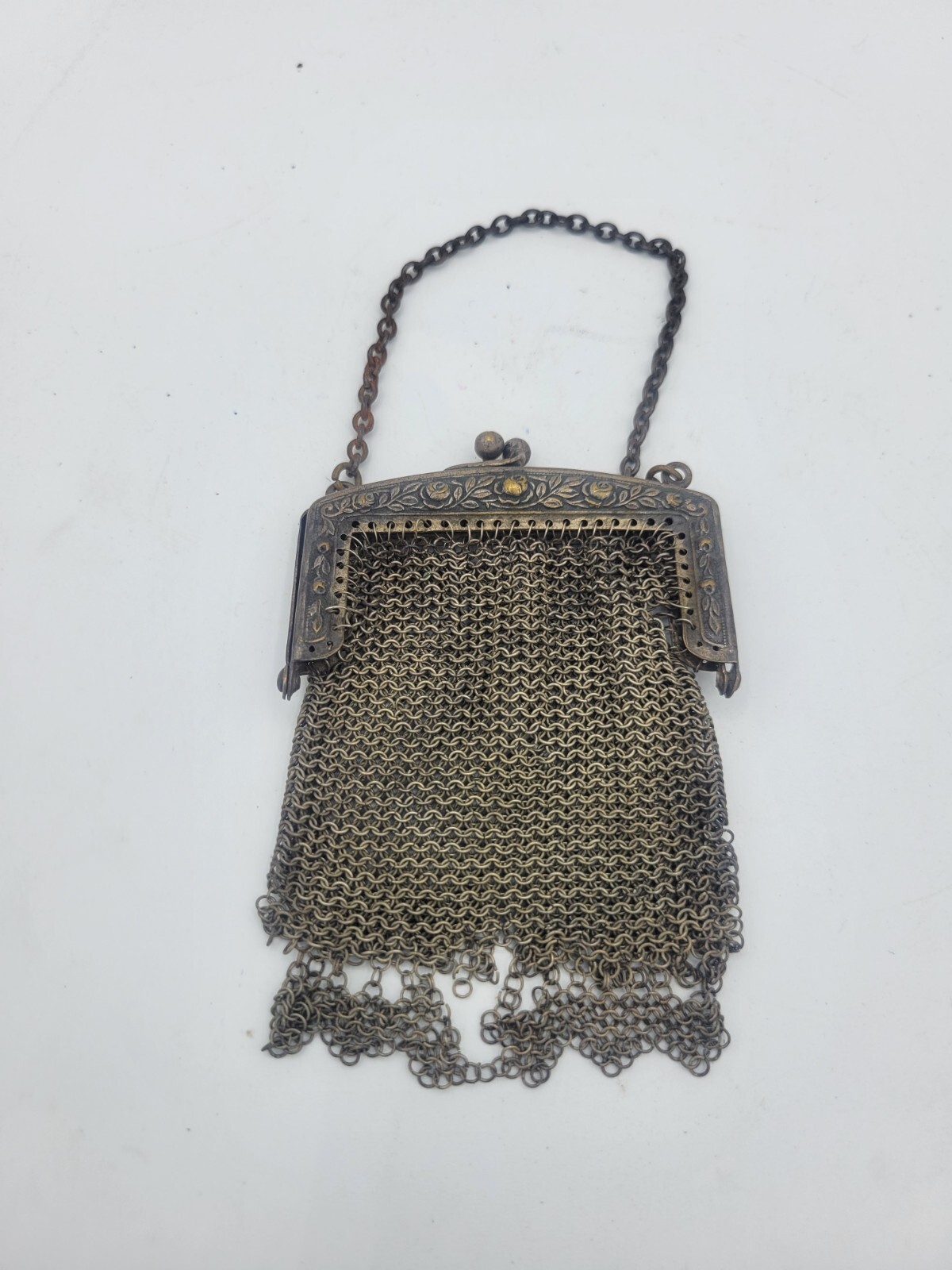 Antique Victorian Metal Mesh Chainmail Coin Purse *as… - Gem