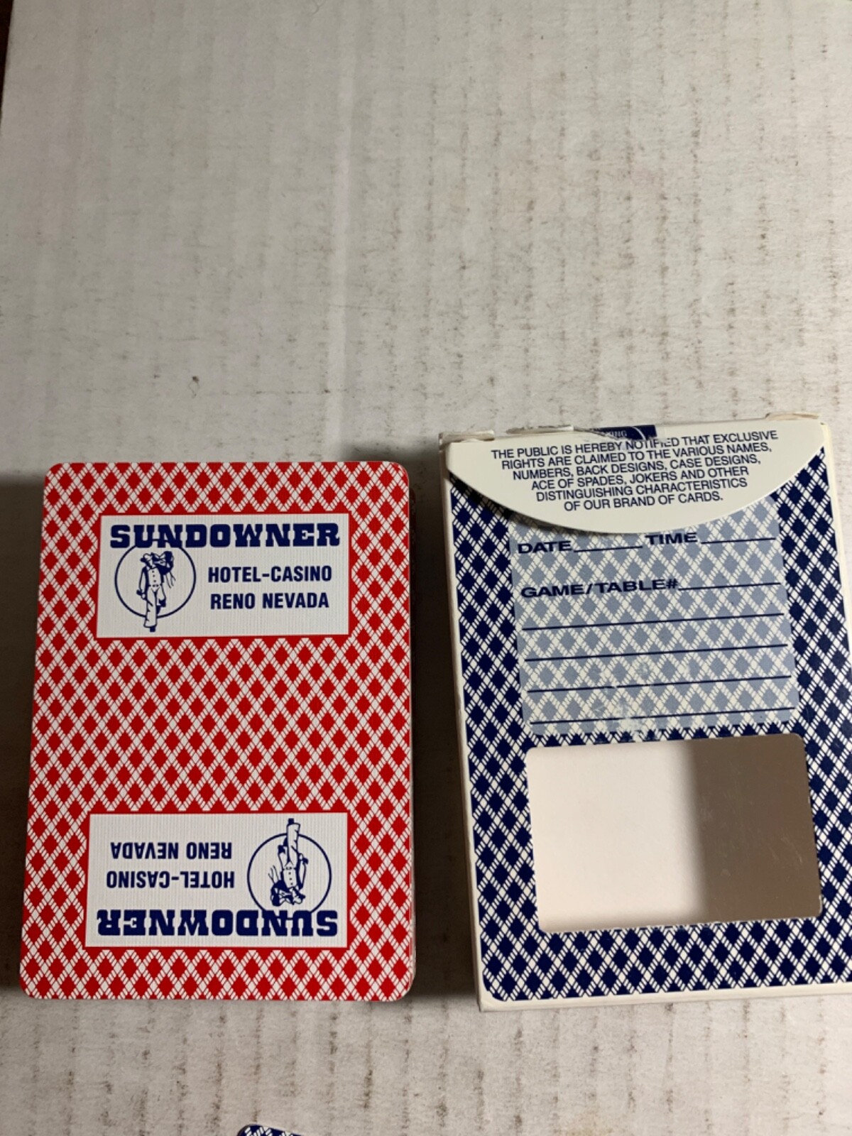 Sundowner Casino Playing Cards Reno Nevada | eBay
