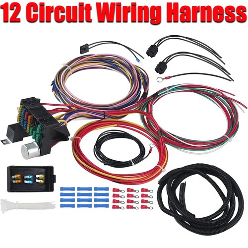 12 Circuit Wiring Harness Universal Wire Harness Automotive Fuses ...