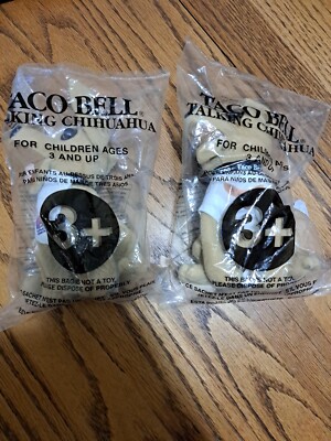 TACO BELL Talking Chihuahua Dogs Lot of 2 Vintage Applause Plush ...