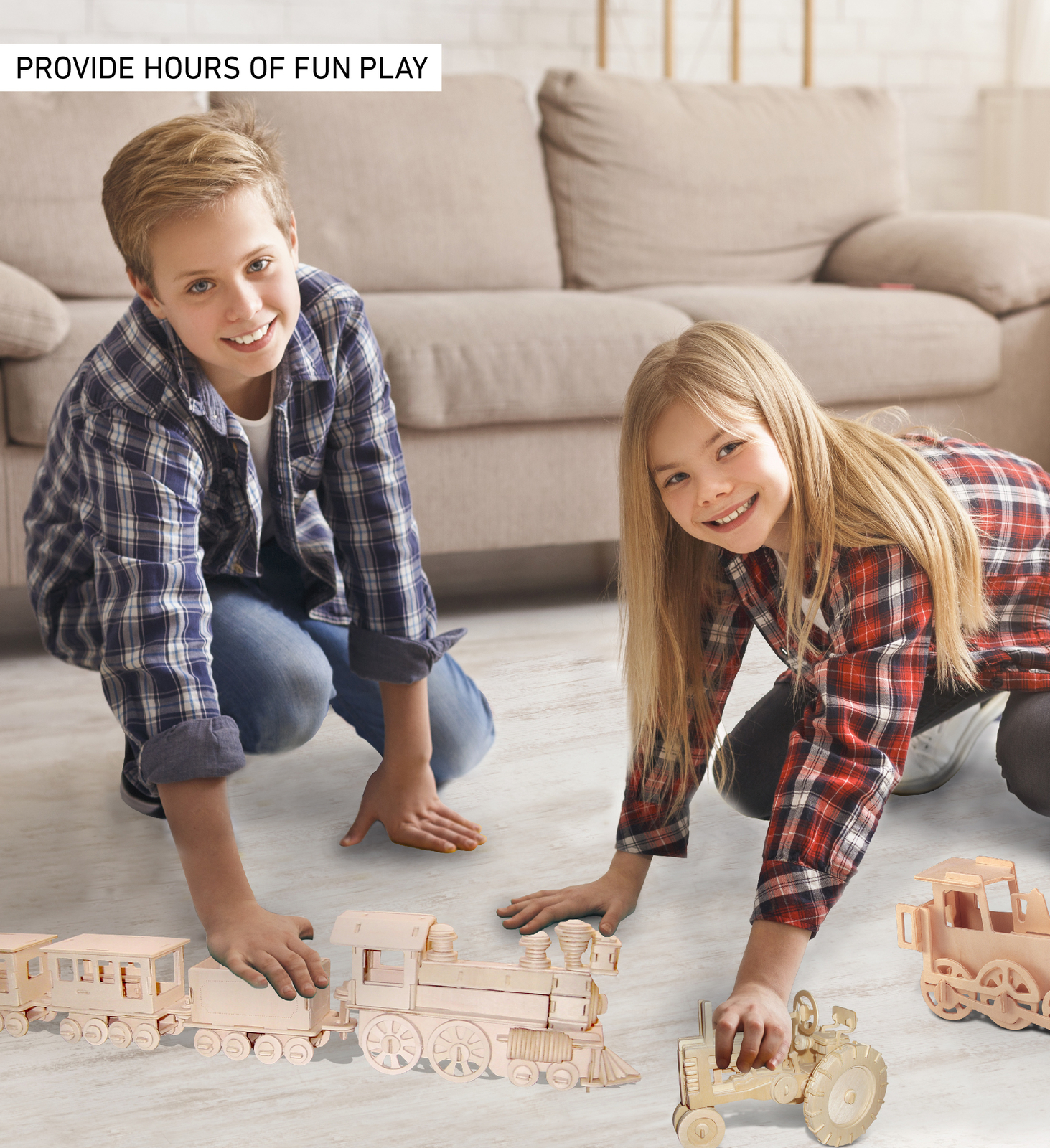 Puzzled 3D Puzzle Train Wood Craft Construction Model Kit - 233 Pieces ...