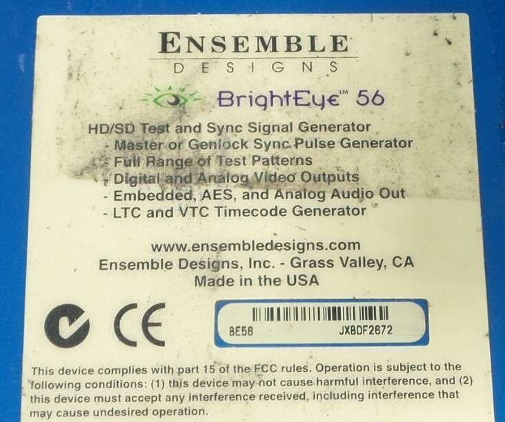 Ensemble Designs BrightEye 56 HD/SD/Analog Test and Sync Signal ...