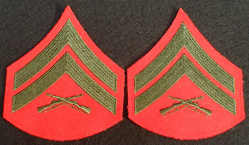 Vintage US Marine Corps USMC Corporal Rank Chevrons Patch PAIR Wool ...