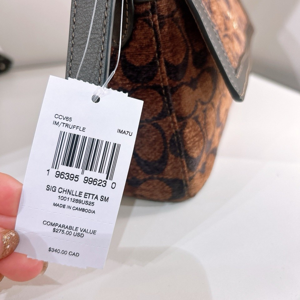 nwt Coach Etta Small Flap Shoulder Bag in Signature Chenille 🔥 🔥 | eBay