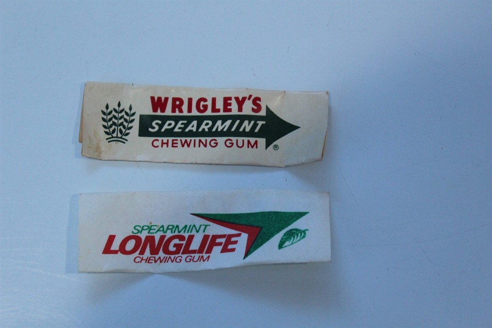 Vintage Gum Stick Paper Labels Wrigley's Spearmint & LongLife Gum ...