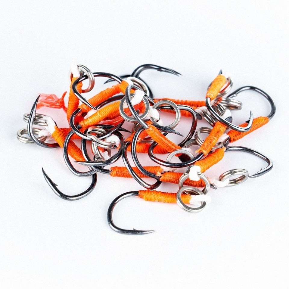 Lure Fishing Hand Tied Hooks Lure Jigging Non-Snag Barb Secure Ring ...