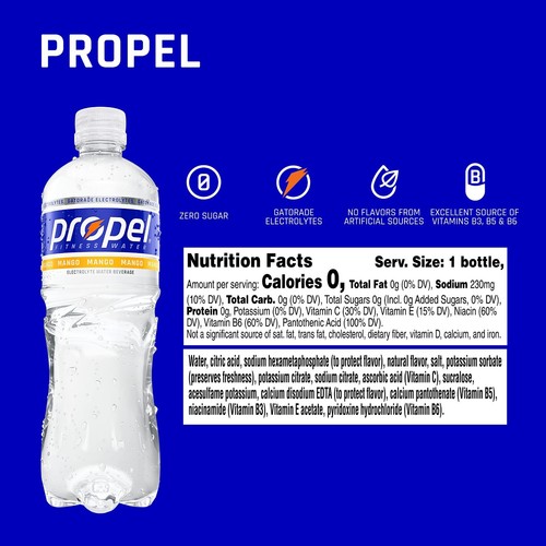 Propel, Mango ,Zero Calorie Sports Drinking Water with Electrolytes and ...