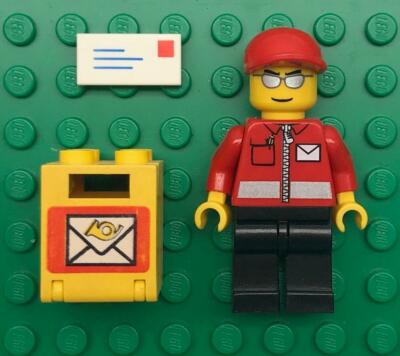Lego Mail Carrier Minifig Lot: city town mailman figure post office ...