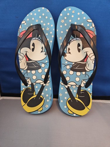 Disney Minnie Mouse Blue Flip Flops Size 9-10 Excellent Condition | eBay
