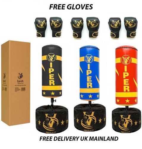 Viper Kids Boxing Free Standing Punch Bag Heavy Duty Martial Arts MMA ...