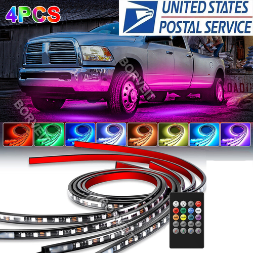 Remote & Music Control Underglow RGB LED Neon Strip Light For Maxima ...