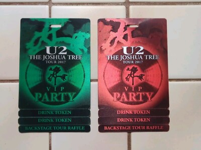 U2 2017 The Joshua Tree Tour VIP Pass Lenticular Ticket Lot Of 2 | eBay