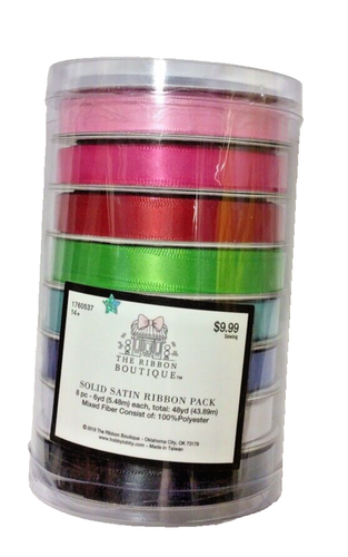 The Ribbon Boutique 8 Pc. “Solid Satin Ribbon Pack” | eBay