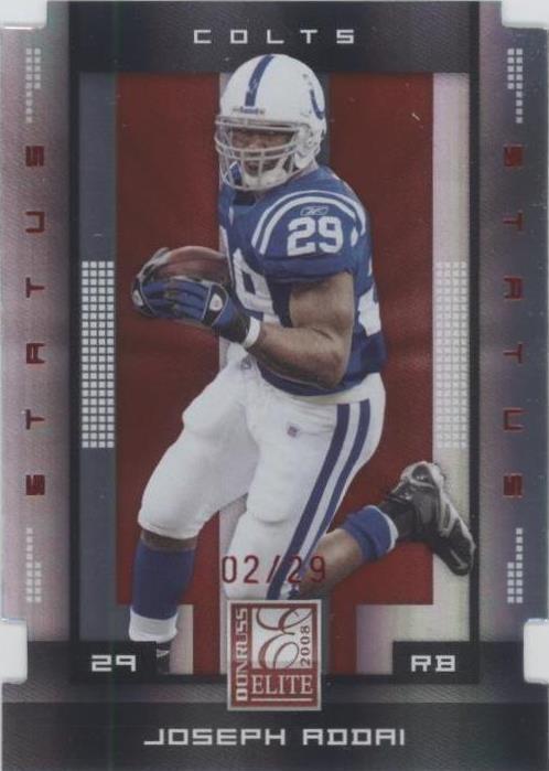 2008 Donruss Elite - Joseph Addai #44 Status Die-Cut /29 for sale ...