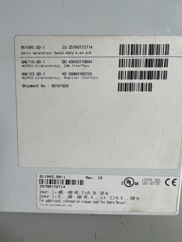B&R Acopos 1045 Servoverstärker 8V1045.00-1 | eBay