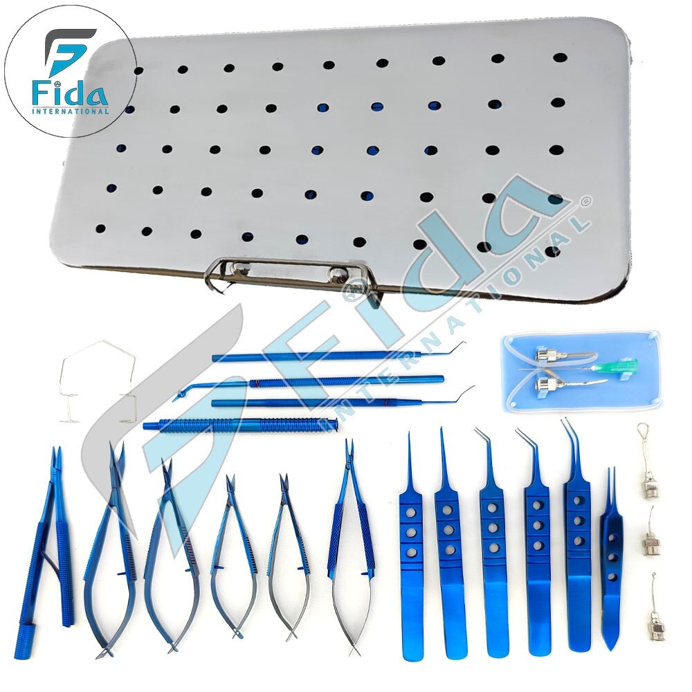 Micro Eye Cataract Surgery Set Ophthalmic Titanium Blue Surgical Suture ...