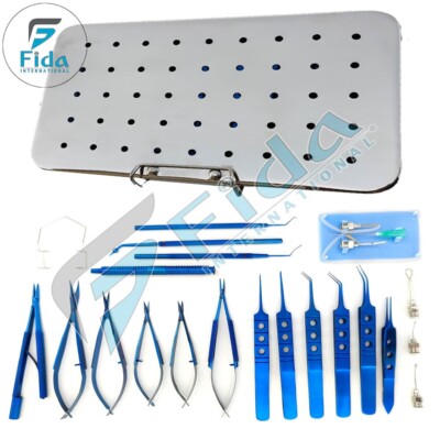 Micro Eye Cataract Surgery Set Ophthalmic Titanium Blue Surgical Suture ...