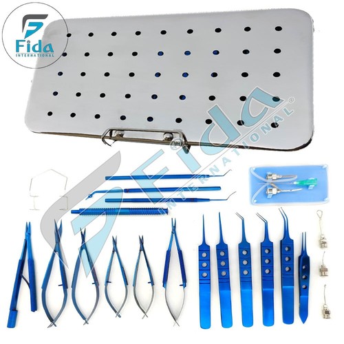Micro Eye Cataract Surgery Set Ophthalmic Titanium Blue Surgical Suture ...