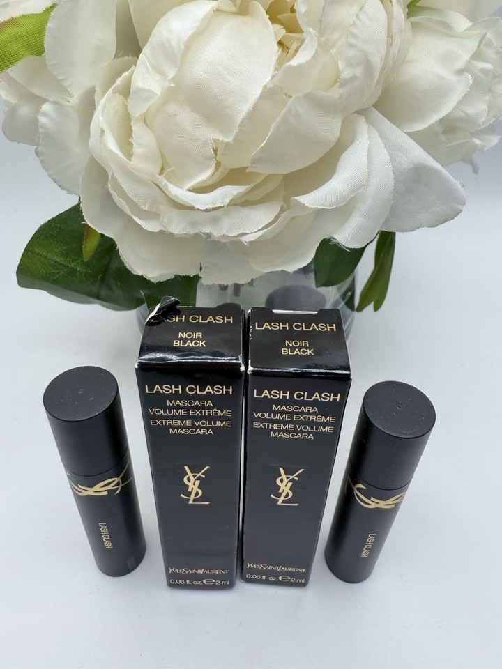 2 YSL Yves Saint Laurent Lash Clash Extreme Volume Mascara BLACK Travel ...