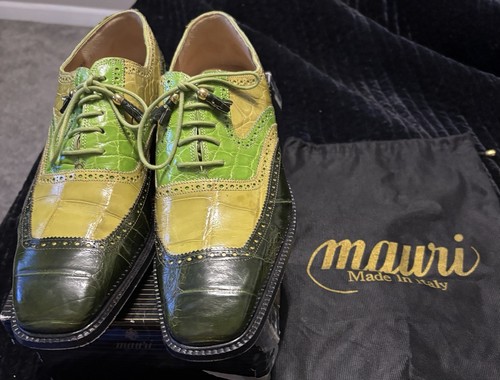 Mauri City Slicker Genuine Alligator Men’s Shoes 11. Green Triple Tone ...