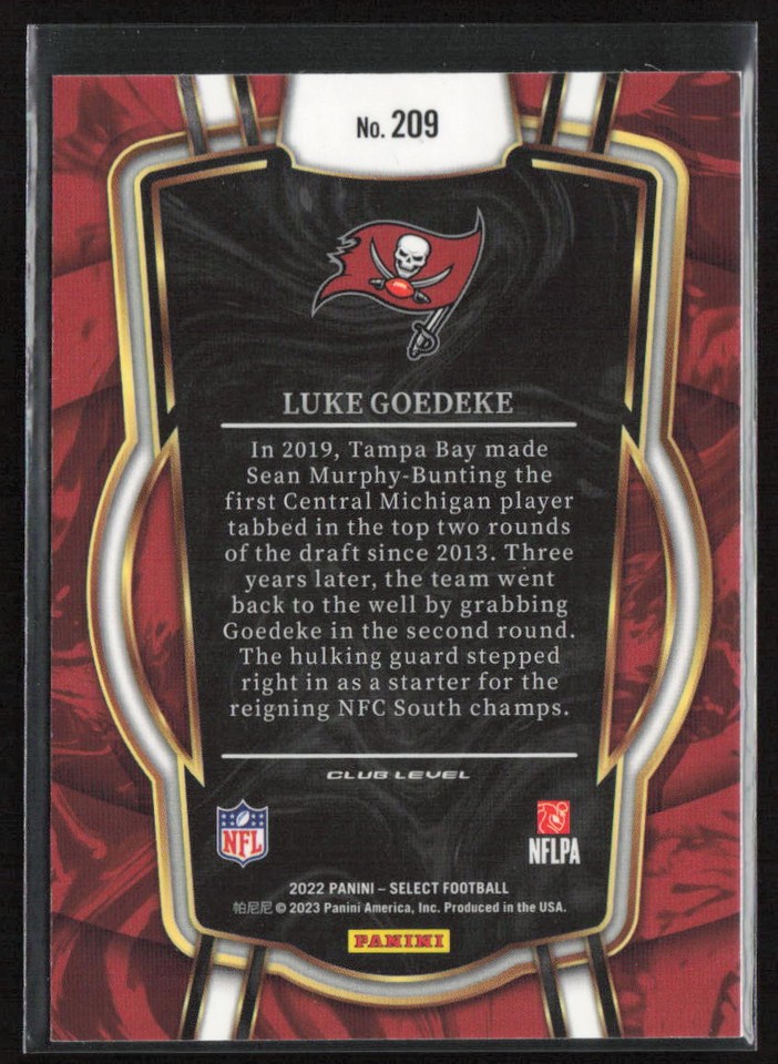 2022 Panini Select Luke Goedeke #209 Rookie Tampa Bay Buccaneers | eBay