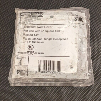 Raco 810C Square Steel Electrical Box Cover, 4", 6.5 Cu. In. | eBay