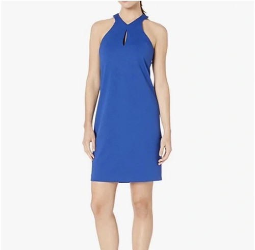 Trina Turk Honor Keyhole Halter Dress $158 Punch Size 2 NWT Blue C14 ...