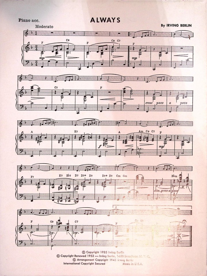 Irving Berlin, Always, Marie, Blue Skies, 1925 Vintage Sheet Music | eBay
