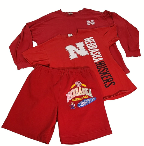 University of Nebraska Womens Med Lg Cornhuskers 2 Shirts & Shorts Lot ...