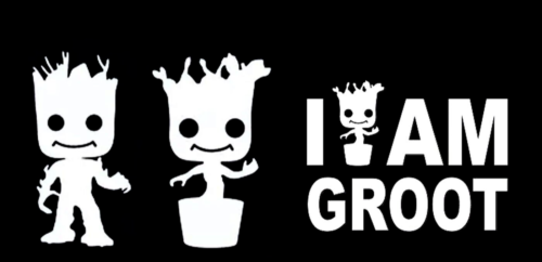 I Am Groot 4" White Vinyl decal car window laptop Guardians of the ...