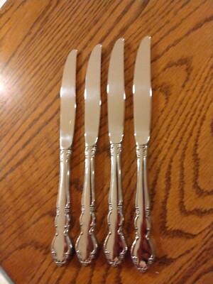 4 Oneida DOVER Stainless Glossy Heirloom Stainless Dinner Knives Flatware cube | eBay